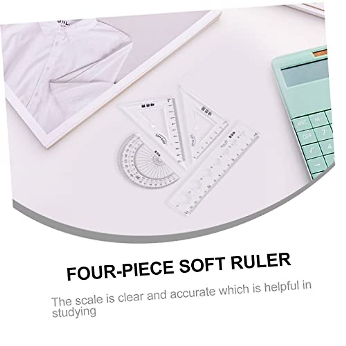 Operitacx 4 Set Suit Stationary Tools for Math Protractor Triangular Ruler Clear Ruler Geometry Ruler Protractor Ruler Rulers Stationery Plastic Ruler Unisex to Draft