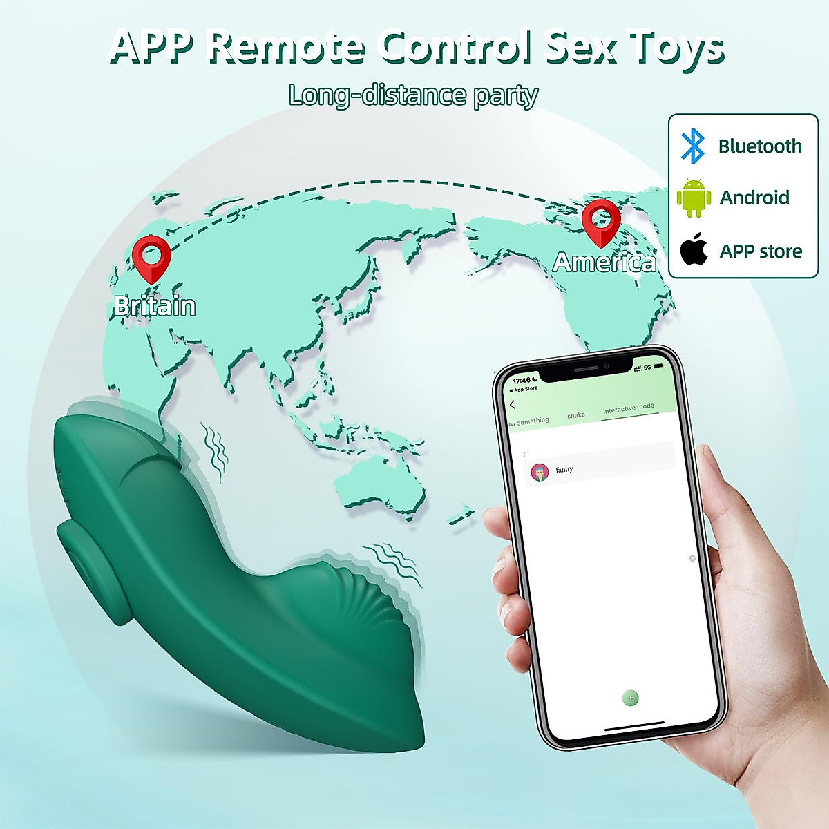 Wearable Panty Vibrator Adult Sex Toys-App Remote Control Mini Butterfly Clitoral Vibrator with Strong Magnetic Clip and 9 Vibrating Modes for Women Couple