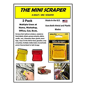 Mini Scrapers With Metal Blade Carded 2 Pack U.S. Made