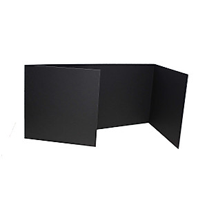 Flipside Products 12”x 48” Black Foam Study Carrel, Privacy Boards, Student Privacy and Focus Booth for The Classroom, Desk Divider Cubby for Tests, Made in USA - 24 Pack