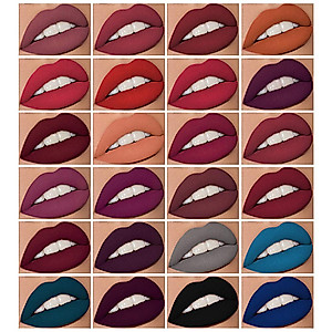 WAQIA 24Pcs Matte Liquid Lipstick Set Waterproof Lip Gloss Kit Long Lasting Lipgloss Kit