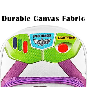 Disney Buzz Lightyear Mini Backpack Set - 10” Canvas Toy Story Backpack with Front Pocket Plus Bottle | Buzz Lightyear Backpack Bundle