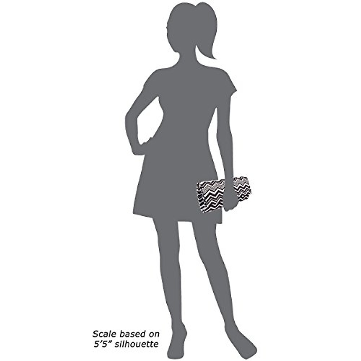 Multi Color Chevron Straw Clutch, Multicolor