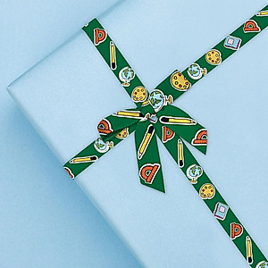 9 Rolls 27 Yards Back to School Ribbons, Welcome Back Grosgrain Ribbons Red Blue Yellow Plaid Ribbons School Rock Ribbons School Bus 3/8" Gift Wrapping Ribbons for Teacher Kindergarten Party Supply