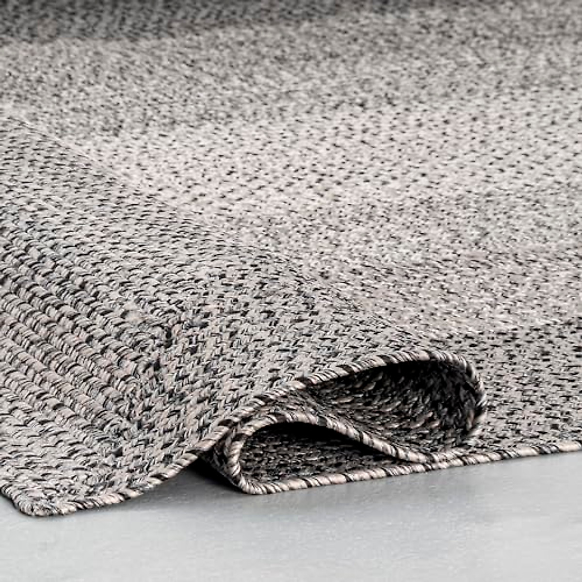 nuLOOM Jayda Braided Ombre Indoor/Outdoor Area Rug, 4x6, Charcoal
