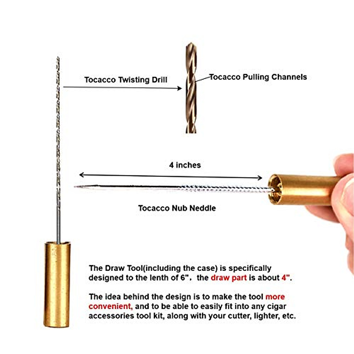 【2-Pack】Cigar Draw Enhancer Tool & Nubber, Sangle Sopffy Cigar Draw with Wooden Case.