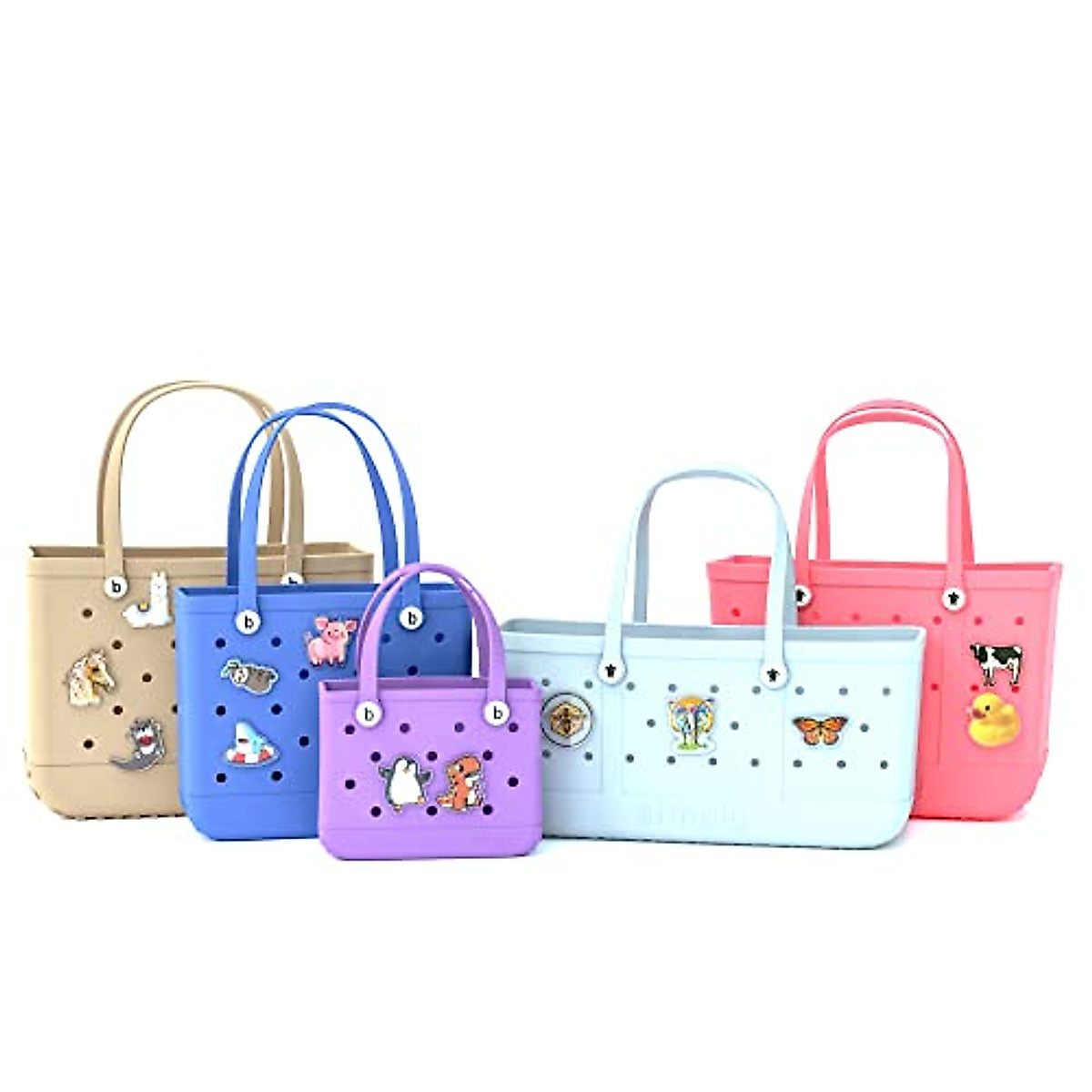 BOGGBeans Rubber Ducky Charm for Bogg Bag, Simply Southern Totes, and Similar Styles. Acrylic 3" Animal Charm Accessories for Beach Totes