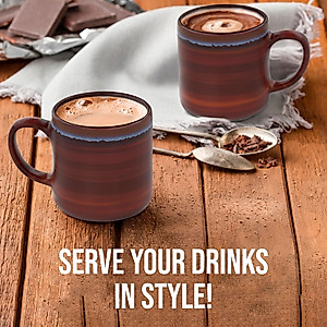 American Atelier Ceramic Glazed Jumbo Coffee Mugs | Set of 2 | Big Tea Mugs with Large Handle Design | Dishwasher and Microwave Safe | Made of Stoneware | 21oz (Mauve)