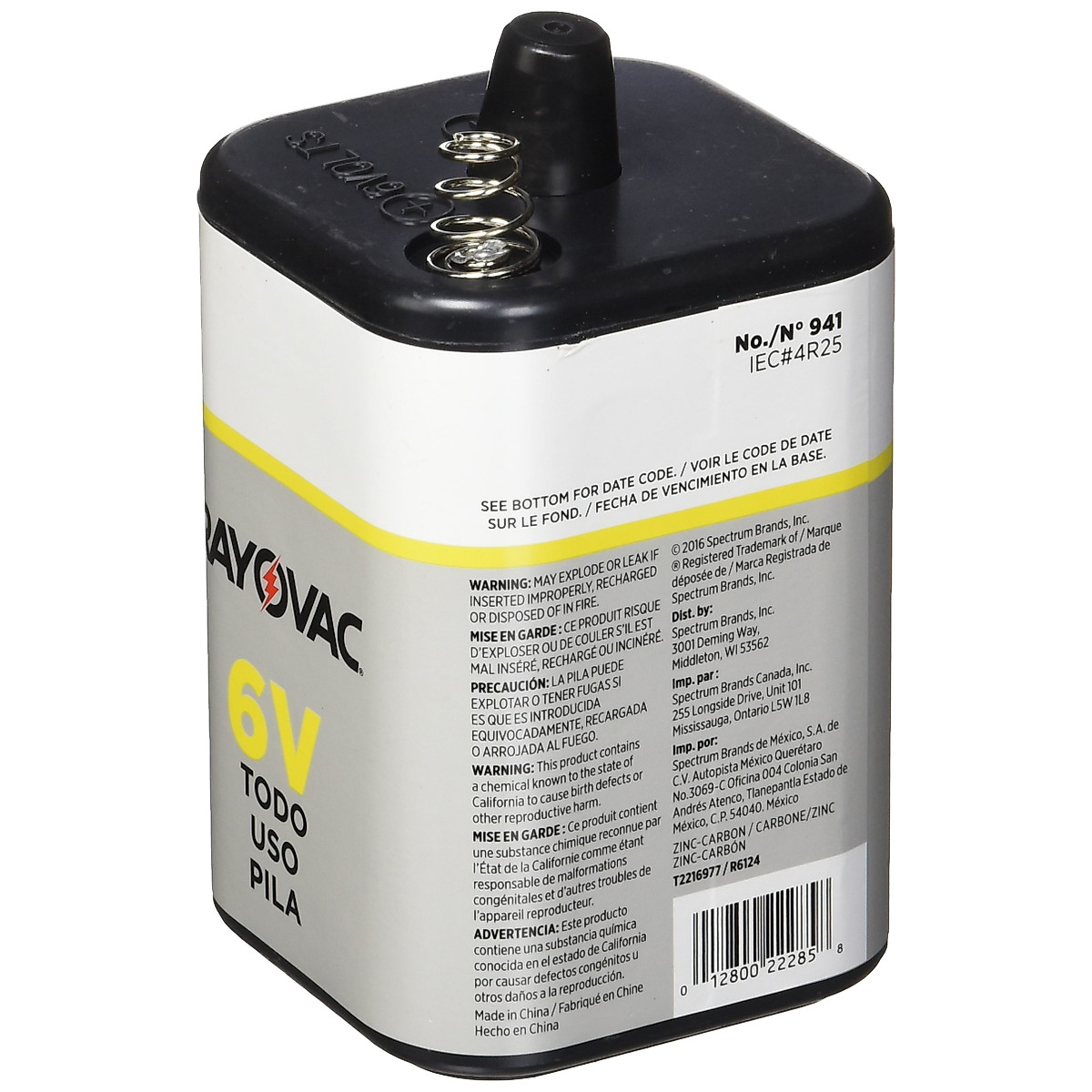 Rayovac 6V General Purpose Lantern Battery, 1.195 Pound