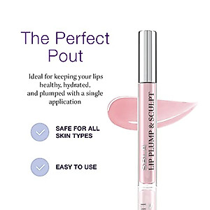 SBLA Beauty Lip Plump & Sculpt, Hydrating Lip Plumper Gloss, Instantly Plumps Lips & Creates Fuller Pout, Baby Glow (Light Pink), 0.11 Oz