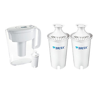 Brita Water Filter Pitcher + Standard Replacement Filters (2 Count)