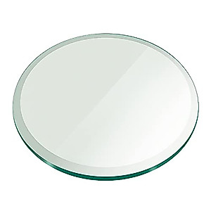 54" Inch Round Glass Table Top 1/2" Thick Tempered Beveled Edge by Fab Glass and Mirror