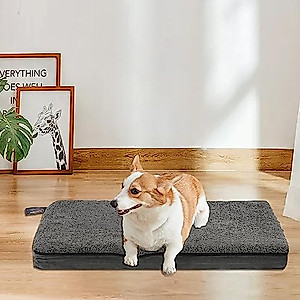 Dog Beds for Small Dogs,Large,Medium,High Elastic Memory Foam Dog Bed Available All Year Round,Dog Crate Mat with Waterproof Removable Machine Washable Cover,Dog Crate Pad with Non Slip