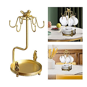 IEUDNS Coffee Cup Holder Cups Organizer Stand Mug Cup Holders Tea Cup Storage Rack for Restaurant Office Living Room Kitchen Counter, Gold