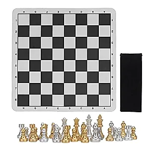 Hidyliu Chess Game Set Ruler Tournament Roll Up Chess Set with Carrying Bag, Games Home Decoration Kids Games Board Games for Family Travel