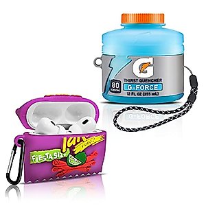 2Pack Food Case for Airpods Pro 2 Case Cover, Silicone 3D Cartoon Fashion Fun Cute Airpod Pro 2nd Generation Case Cover for Girl Boys Teens (Purple Potato Chips & Sport Water)