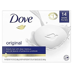 Dove Beauty Bar Gentle Skin Cleanser Moisturizing for Gentle Soft Skin Care Original Made With 1/4 Moisturizing Cream, 3.75 Ounce (Pack of 14)
