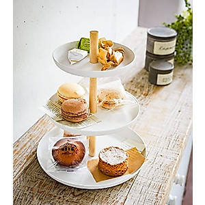 Yamazaki Home 3-Tier Food Serving Stand - Appetizer & Dessert Tray Party Organizer