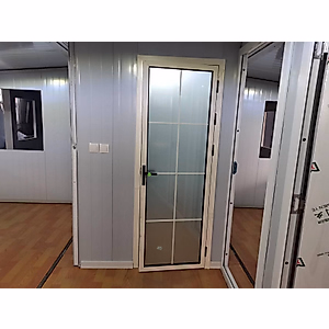 Prefabricated Modular Home with 2 Bedrooms, 1 Kitchen with Well furnished, 1 Bathroom with Exhaust Fan, 1 Living Room with Windows and Glass Doors, Sections