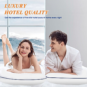 MZOIMZO Bed Pillows for Sleeping- King Size, Set of 2, Cooling Hotel Quality with Premium Soft Down Alternative Fill for Back, Stomach or Side Sleepers