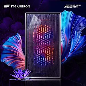 STGAubron Gaming Desktop PC, Intel Core I5 3.3Ghz up to 3.7Ghz, AMD Radeon RX 550 4G GDDR5, 16G Ram, 512G SSD, WiFi, BT 5.0, RGB Fan x 3, RGB Keybaord & Mouse, RGB Mouse Pad, W10H64