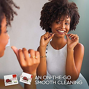 RADIUS Travel Vegan Dental Floss SACHET SINGLE Cranberry Vegan, 20 Count