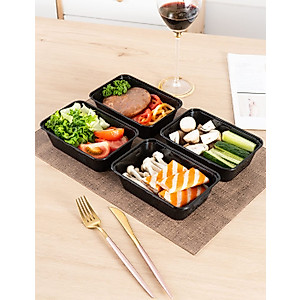 Hemind Meal Prep Container 24 oz[50 Pack ] Disposable Food Containers with Lids to go Containers for Food, Freezer & Microwave Safe BPA Free