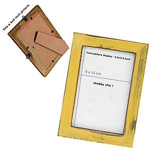 Yokoke 4x6 Inch Rustic Picture Frames - Farmhouse Distressed Frames 100% Reclaimed Wood Photo Frames for Tabletop or Wall Mounting - Vertical & Horizontal - Home Office Gallery Decor - 3 Pack