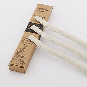 Derma-Plane Razor | Biodegradable Face Razor | Eyebrow Shaper | Recycled Wheat Straw Material | Eco-Friendly | 3 Count (Pack of 1)