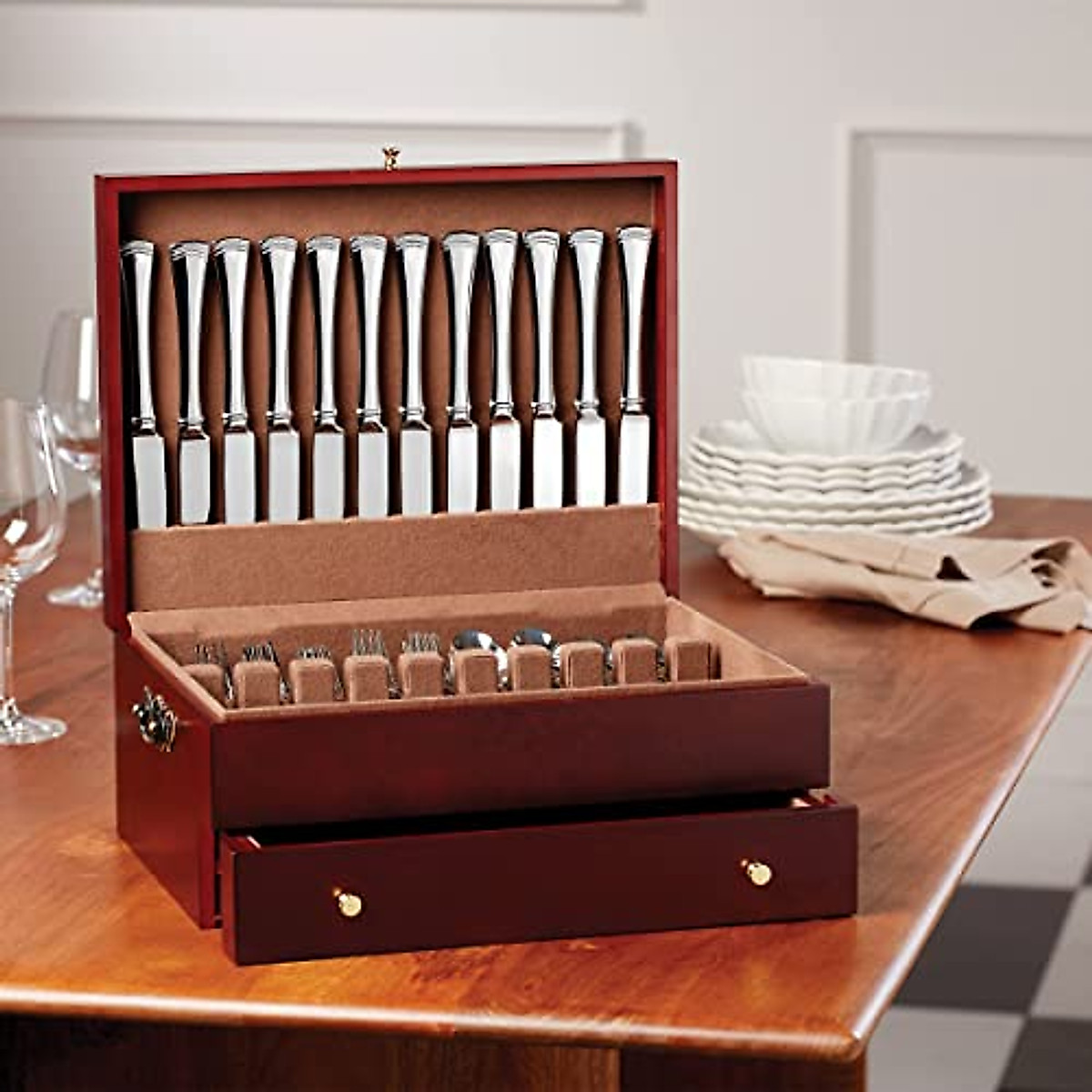 Lenox 893826 Mahogany Flatware Chest