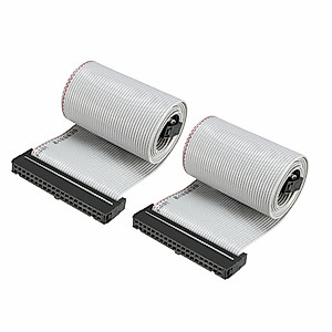Tool parts IDC Gray Wire Flat Ribbon Cable 40 Pins 66cm Length 2.54mm Pitch 2pcs Type-C