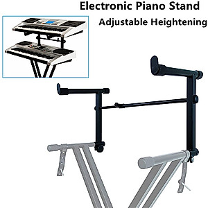 WEEGEEKS Universal Second Tier Stand for Electronic Piano Keyboard Stand Rack Holder Adjustable Height and Width Music Instrument Accessories