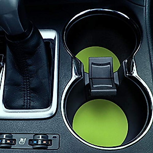 CARIBOU Coasters Neon Fluorescent Design Absorbent Round Fabric Felt Neoprene Car Coasters for Drinks (2.87 inches), 2pcs Set, Solid Green