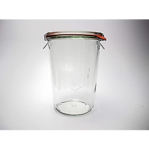 Weck Canning Jars 743 - Weck Mold Jar made of Transparent Glass - Eco-Friendly - Food Storage Container with Lid Airtight - 3/4 Liter Tall 1 Jar with Lid and Rubber Gasket