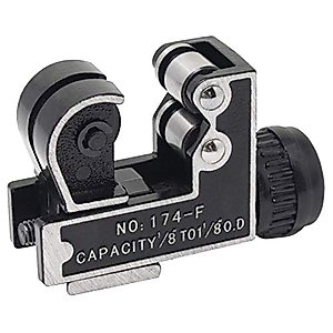 Pipe Cutter [1/8" - 1 1/8"] Tube Cutter Tool for Copper Pipe, Stainless Steel Tubing, Metal, Plastic, Brass - Copper Pipe Cutter - Compact & Tight Space Rigid Tubing Cutter Set for Plumbing