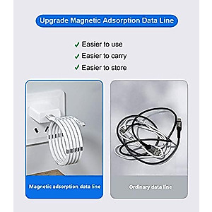 JJKKZVZ 2Pack Upgraded Magnetic USB C to USB C Fast Charging Cable (3ft 60W), Magnetic Charging Cable, USB 2.0 Type C Charging Data Transfer Cable with Soft Protective Tube for All USB C Devices