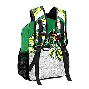 SunFancyCustom Custom Cheerleader Green Yellow Personalized Causual Shoulder Bag Sports Leisure Camping Backpack for Women Men