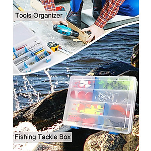 Uxwuy Snackle Box Charcuterie Container Tackle Box Organizer Plastic Clear Tackle Box for Snacks Beads Organizer Art Craft Storage Compartment Box