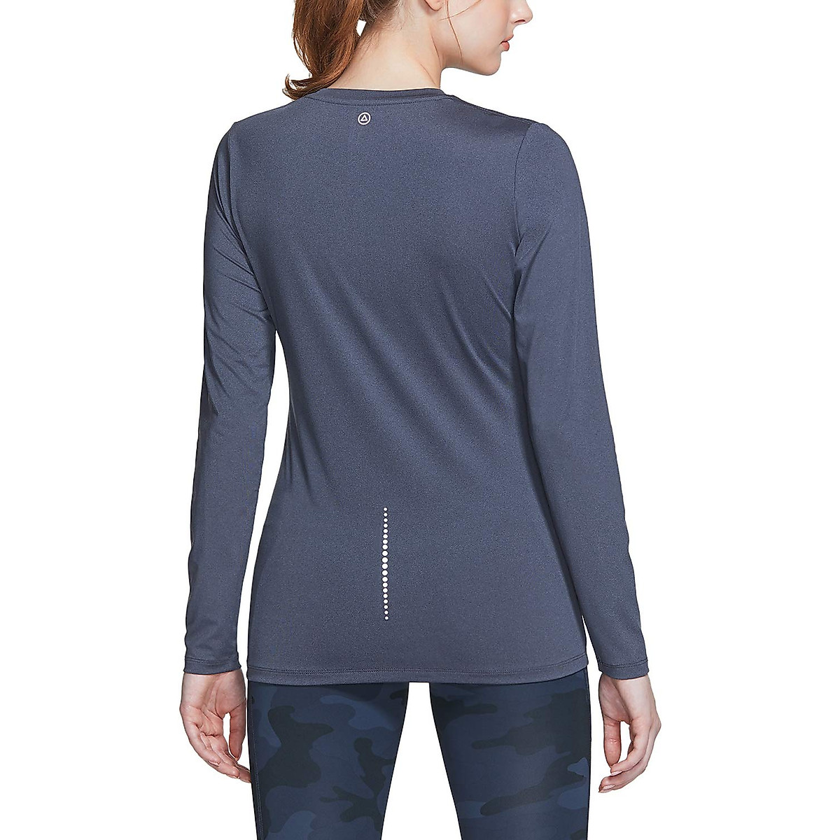 ATHLIO Women's UPF 50+ Long Sleeve Workout Shirts, UV Sun Protection Running Shirt, Dry Fit Athletic Tops, Round Neck 3pack Shirts Black/Charcoal/Navy, X-Large