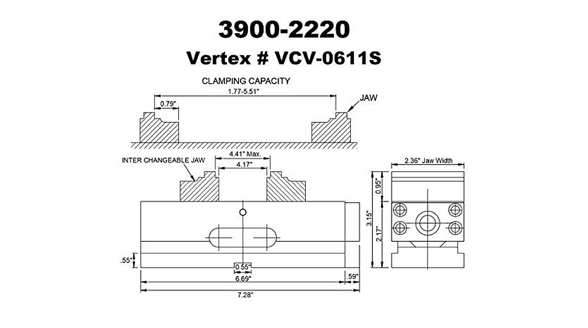 Vertex 2" Self-Centering CNC Vise for Precision Work
