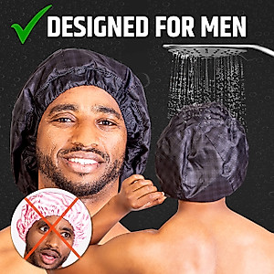 Black Shower Cap for Men