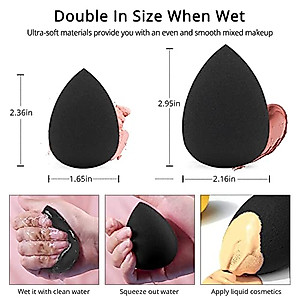 BEAKEY Makeup Sponge, 10 Pcs Latex-free and Vegan Beauty Sponge, Make up Sponge for Face Cream, Liquid Foundation & Powder Application