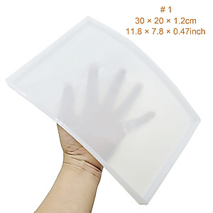 Woohome Large Silicone Resin Tray Mold, 7.8×11.8 inch/ 5.9×9.8inch Rectangle Plate Epoxy Resin Casting Mold for DIY Faux Agate Tray, Serving Board, Coaster, Home Decor