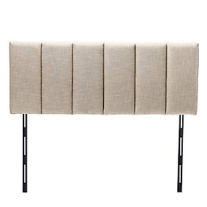 Yongchuang Upholstered Headboard King Foldable Headboard for King Size Bed Adjustable Height Oatmeal