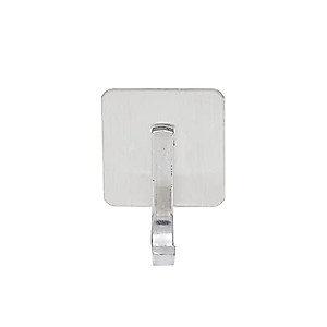 J Shape Adhesive Wall Hooks, Heavy Duty Stainless Steel for Hanging (2.4 in, 6 Pack)