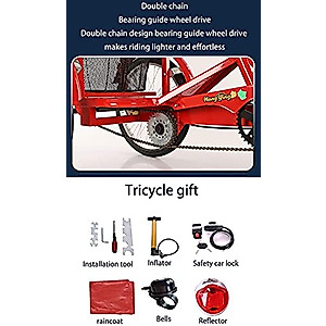 WEIMMIN Adult Tricycle Folding Tricycle for Seniors Comfortable seat 3 Wheel Bicycle with Shopping Basket Double Chain 20 Inch Shock Absorber Front Fork for Parents and Children Maximum Load 400Ib