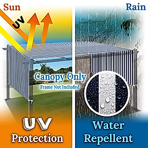 YardGrow 18' L x 8.2' W Pergola Replacement Canopy Universal Pergola Canopy Replacement Top Cover for Pergola Structure (Blue with White)