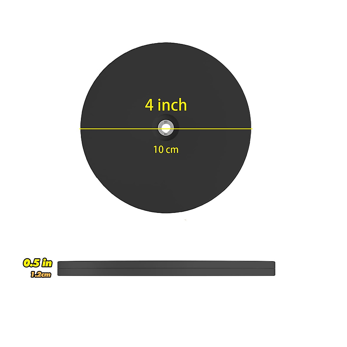 VOLCANOES CLUB Lazy Susan Turntable Organizer - 4 Inch Heavy Duty Rotating Swivel Stand with Steel Ball Bearings for Cake, Kitchen Cabinets, Monitor, TV, Painting, Display (20lb Capacity/Black)