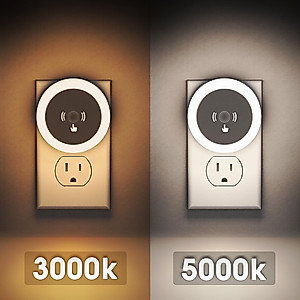 Briignite Dimmable Night Light, Plug into Wall [4Pack] with Light Sensors, Auto On/Off LED Night Light for Kids Room, Baby, Bathroom, Stair, Hallway, Warm White