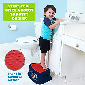 Disney Mickey Mouse 2 Piece Sports Essential Potty Training Set - Soft Potty Seat, Step Stool, 15" D x 11" W x 10" H